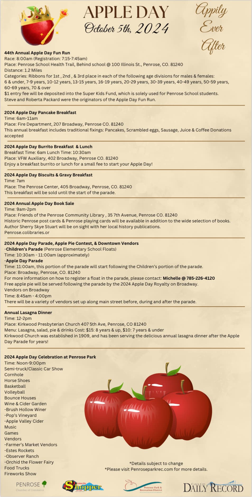 Apple Day Schedule | Fremont360